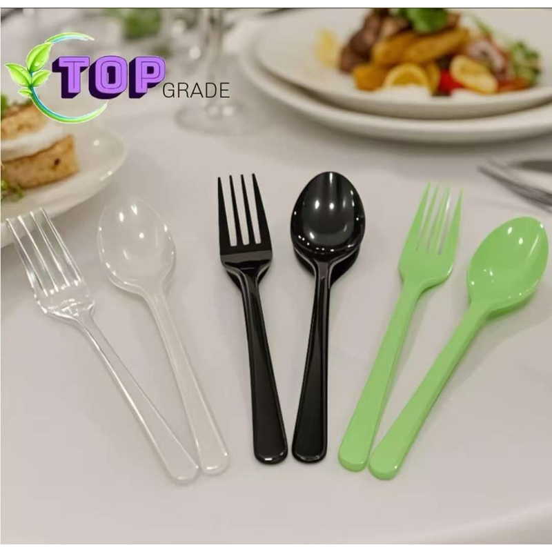 Top Grade - 7"Premium Spoon Fork High Quality / Luxury Plastic Spoon Fork/ Sudu Plastik grafu ...