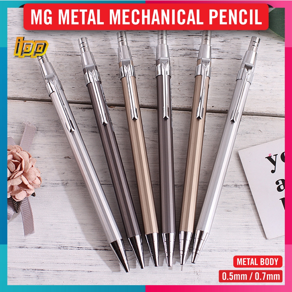 MG Metal Mechanical Pencil 0.5mm & 0.7mm / Pensil Tekan Besi (B1001 ...