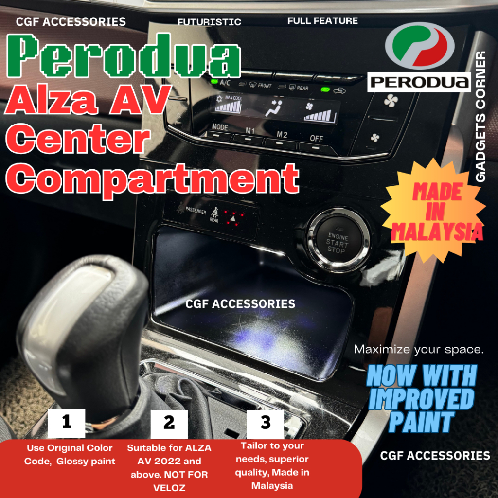 Perodua Alza AV Center Console Compartment (2022~Now) Alza AV Accessories | Shopee Malaysia