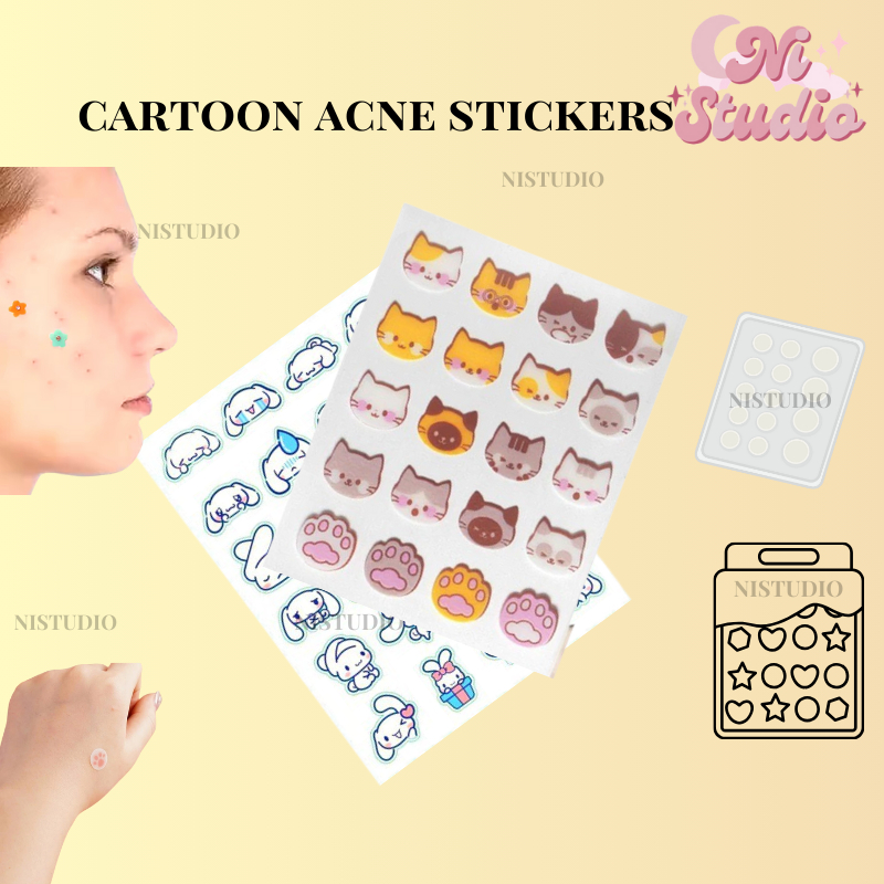 Cute Cat Paw Pimple Patches Cartoon Animal Acne Sticker for Face Cover ...