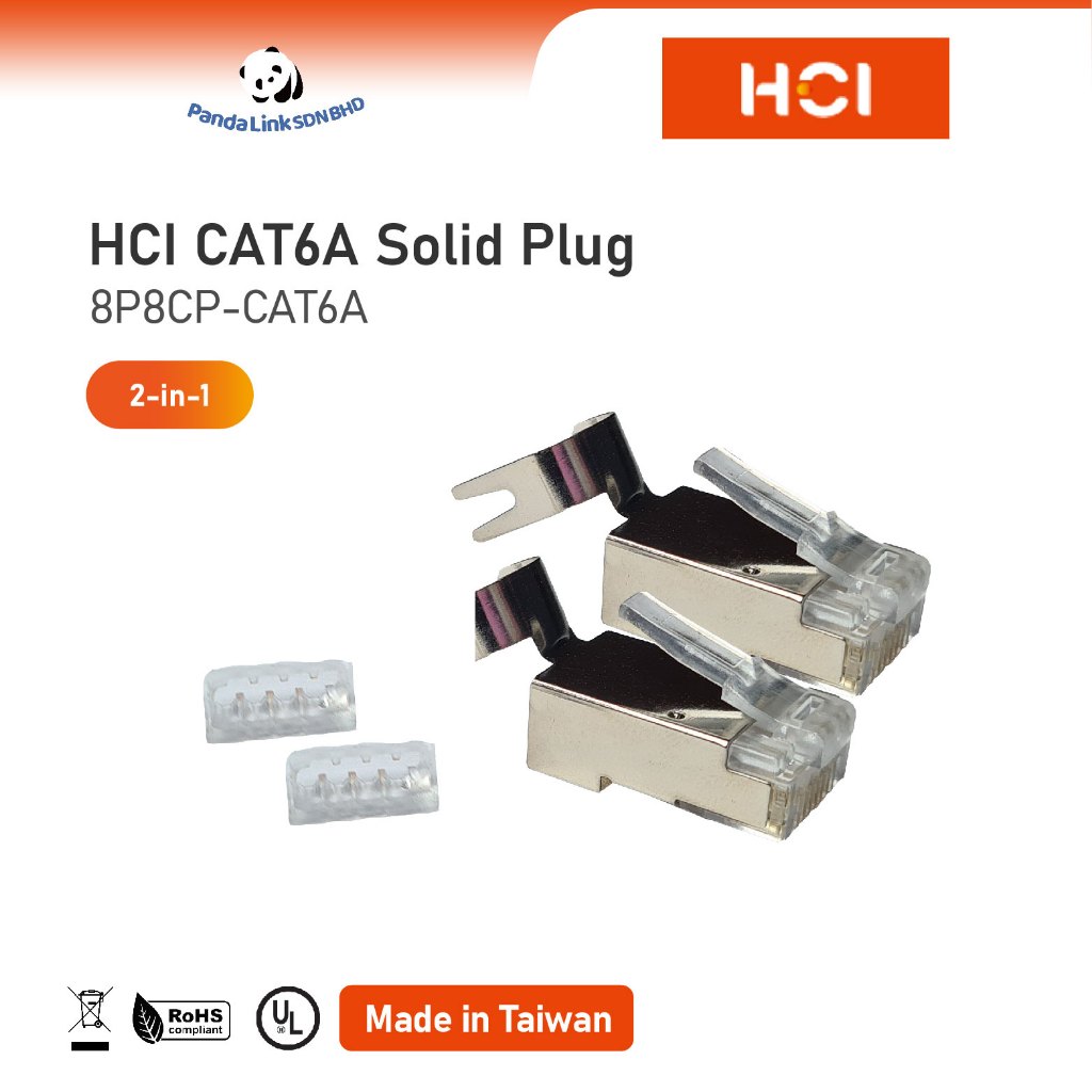HCI 8P8CP-CAT6A CAT6A Solid Plug RJ45 Connector [2 in 1] | Shopee Malaysia