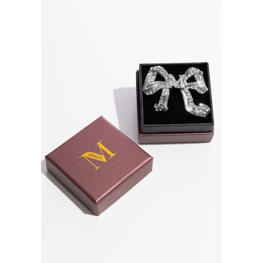 MINAZ COQUETTE RIBBON BROOCH - SILVER | Shopee Malaysia