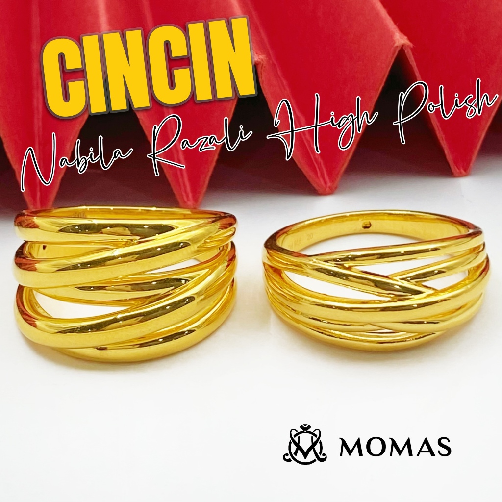Cincin Nabila Razali High Polish 5D NEW DESIGN !! Emas 916 Original ...