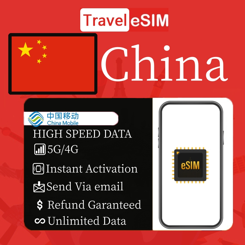 Travelesim China eSIM 1-5Days VPN Daily 500MB-1GB Unlimited Data | High Speed Travel China ...