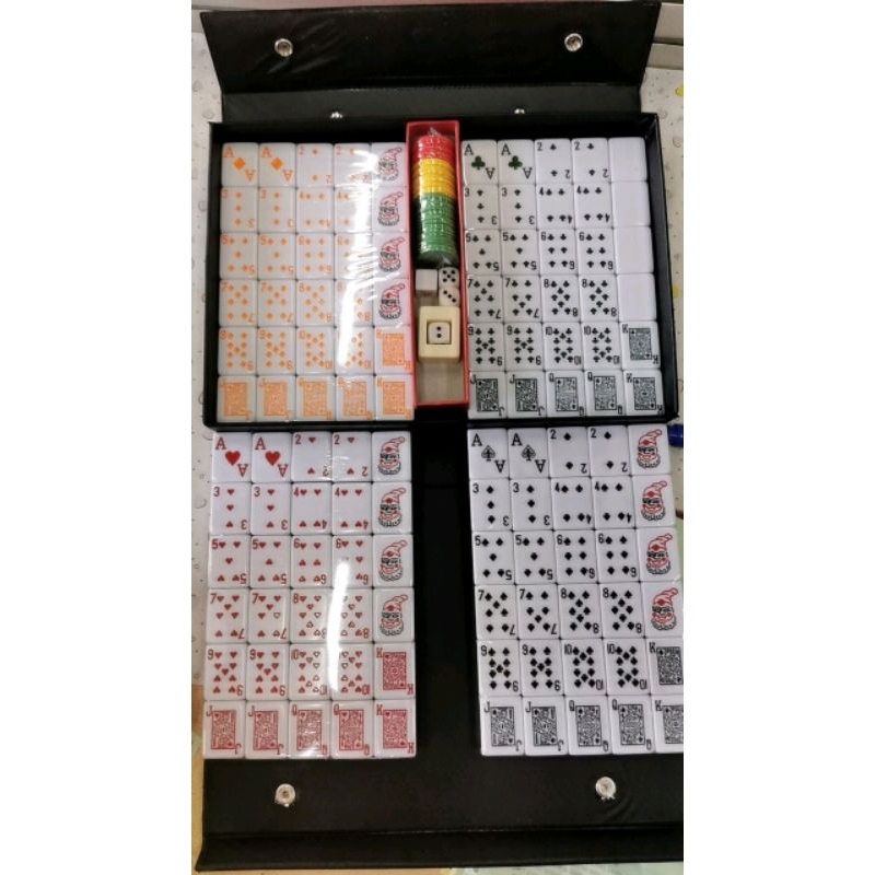 Ready Stock Rummy Ramy Cinami white 4 Player 120pcs 37mm* 27mm* 18mm/拉米 ...