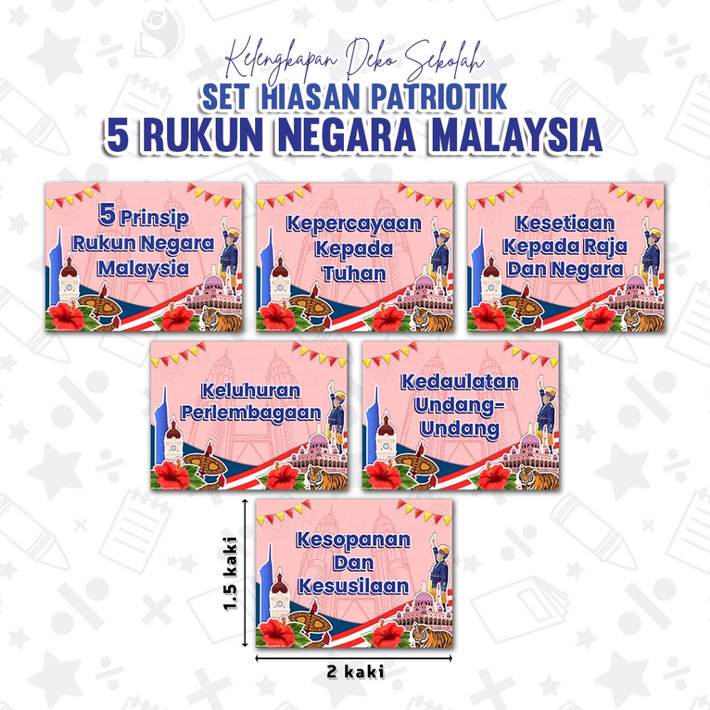 READY DESIGN SET HIASAN PATRIOTIK - 5 RUKUN NEGARA MALAYSIA / PATRIOTIK ...
