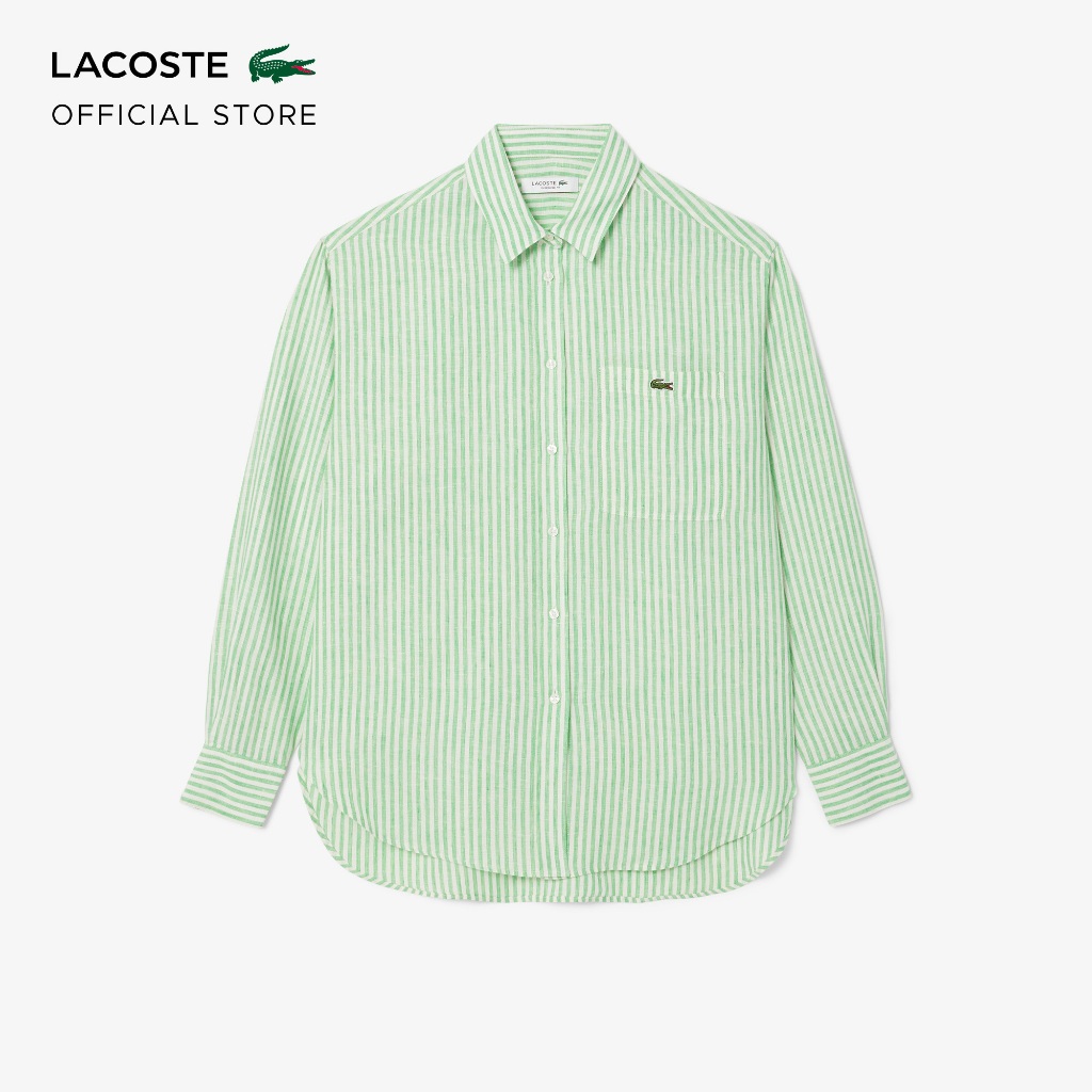 Lacoste Women's Oversized Striped Linen Shirt - Lifestyle / Work ...