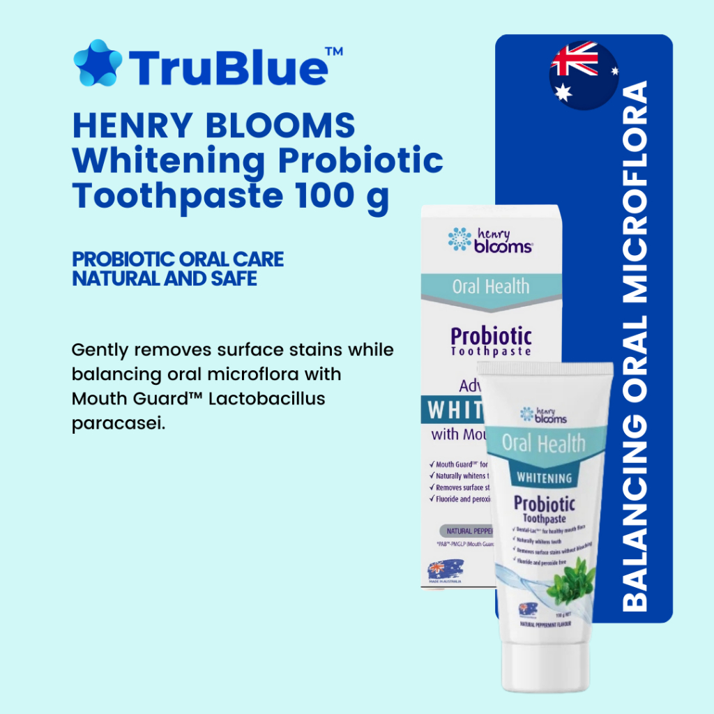 Henry Blooms Natural Whitening Probiotic Toothpaste (100g) | Shopee ...