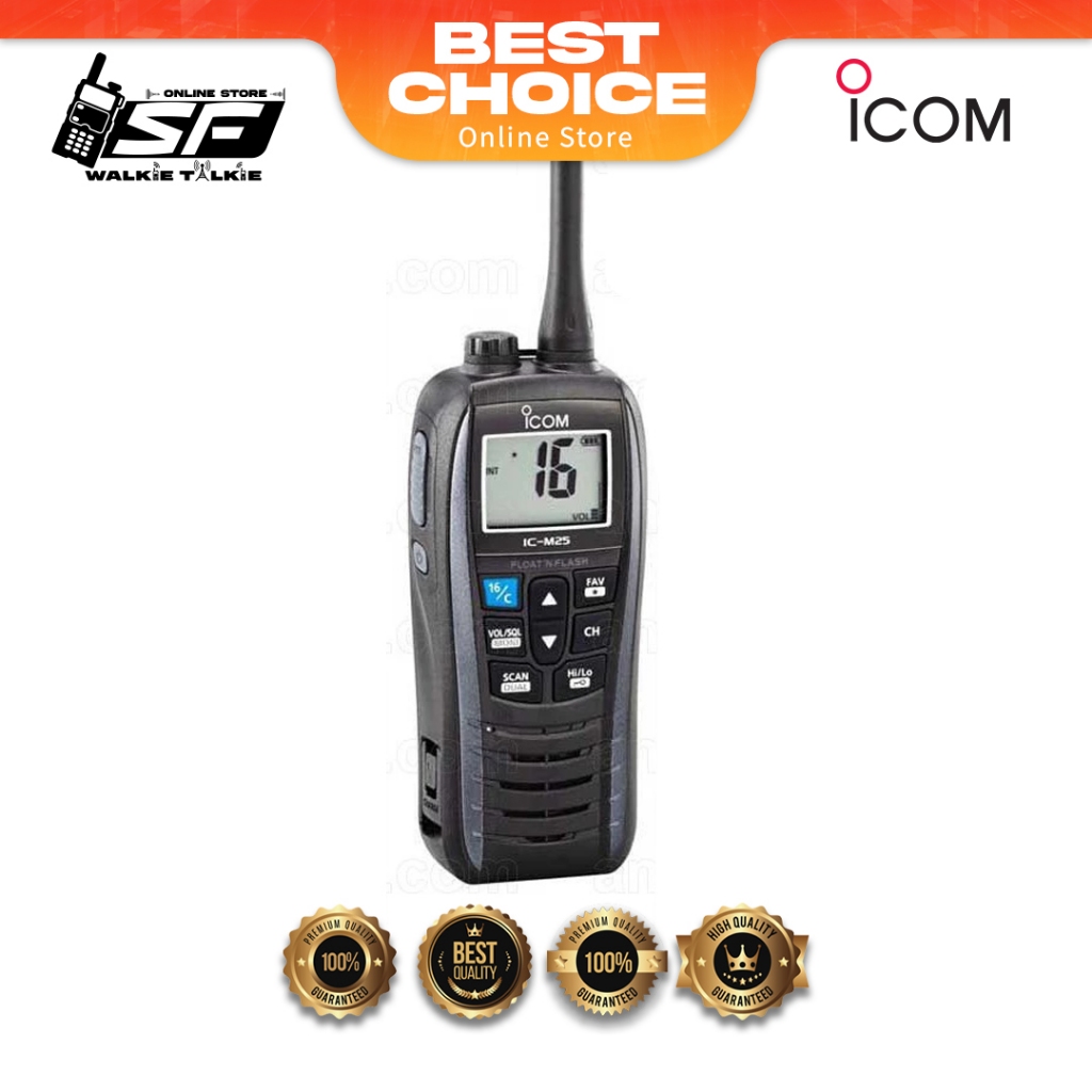 Icom IC-M25 Floating VHF Marine Radio Transceiver Handheld Walkie ...