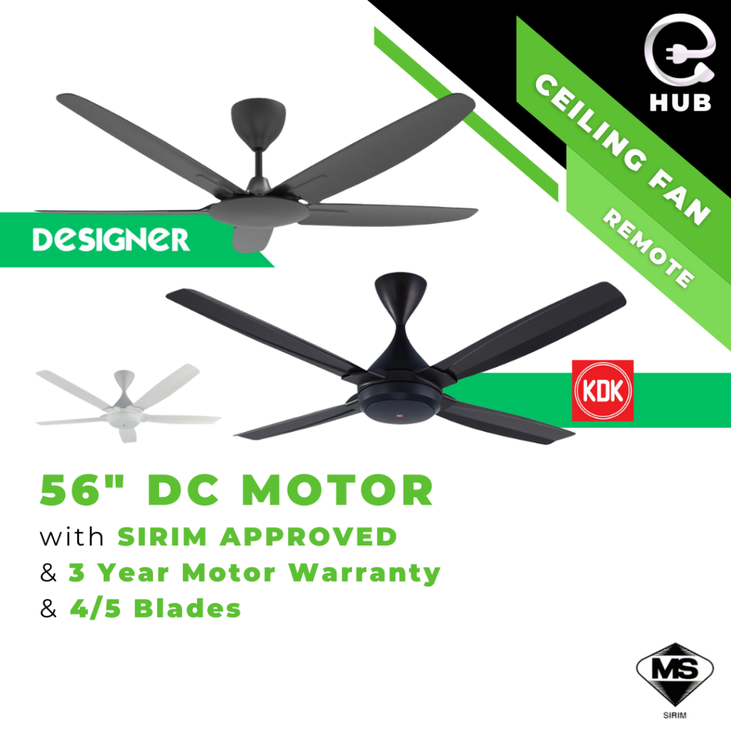 KDK K14TE / K14QF / DESIGNER (56"/140cm) Kipas Siling Remote Timer ...