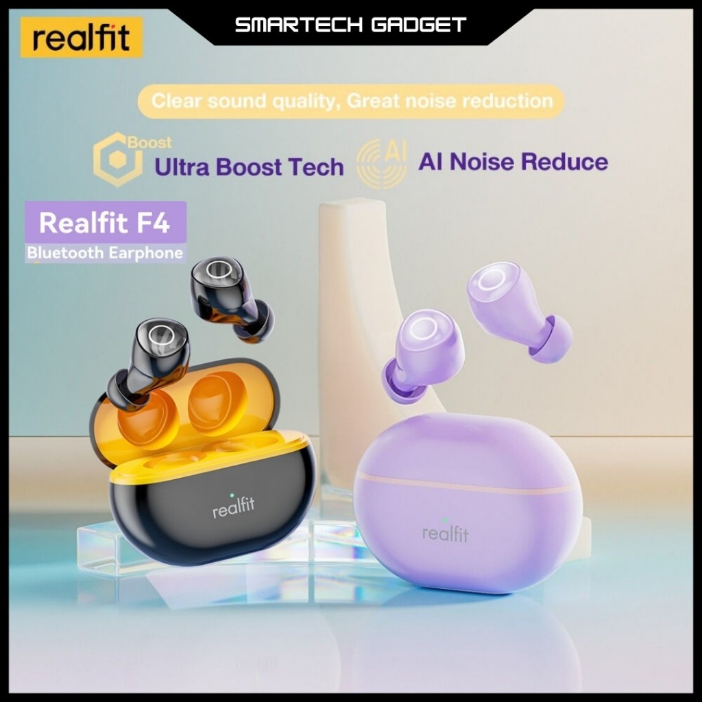 Smartech Realfit F4 Wireless Bluetooth Noise Cancelling Earphone with ...
