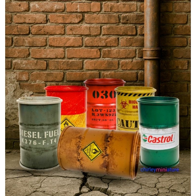 Diorama oil barrel 1/12 Mini toy oil barrel (Metal) | Shopee Malaysia