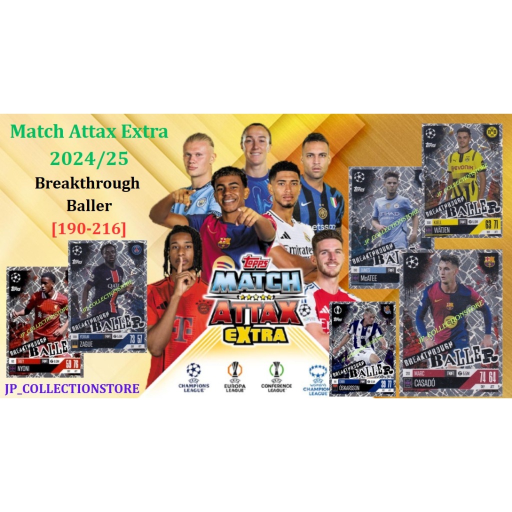 [Breakthrough Baller (190-216)] 2024/25 Match Attax Extra Football ...