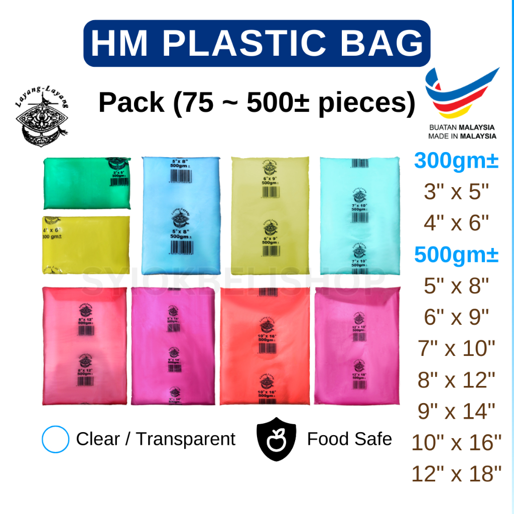 HM Plastic Bag Plastik Beg Bungkus Drink / Food / Takeaway / Air ...