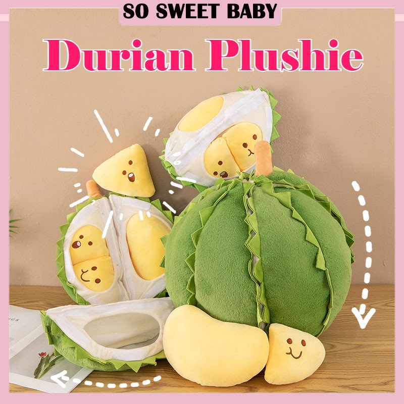 Durian Plushie Plush Toy Detachable Creative Durian Fruit Doll ...