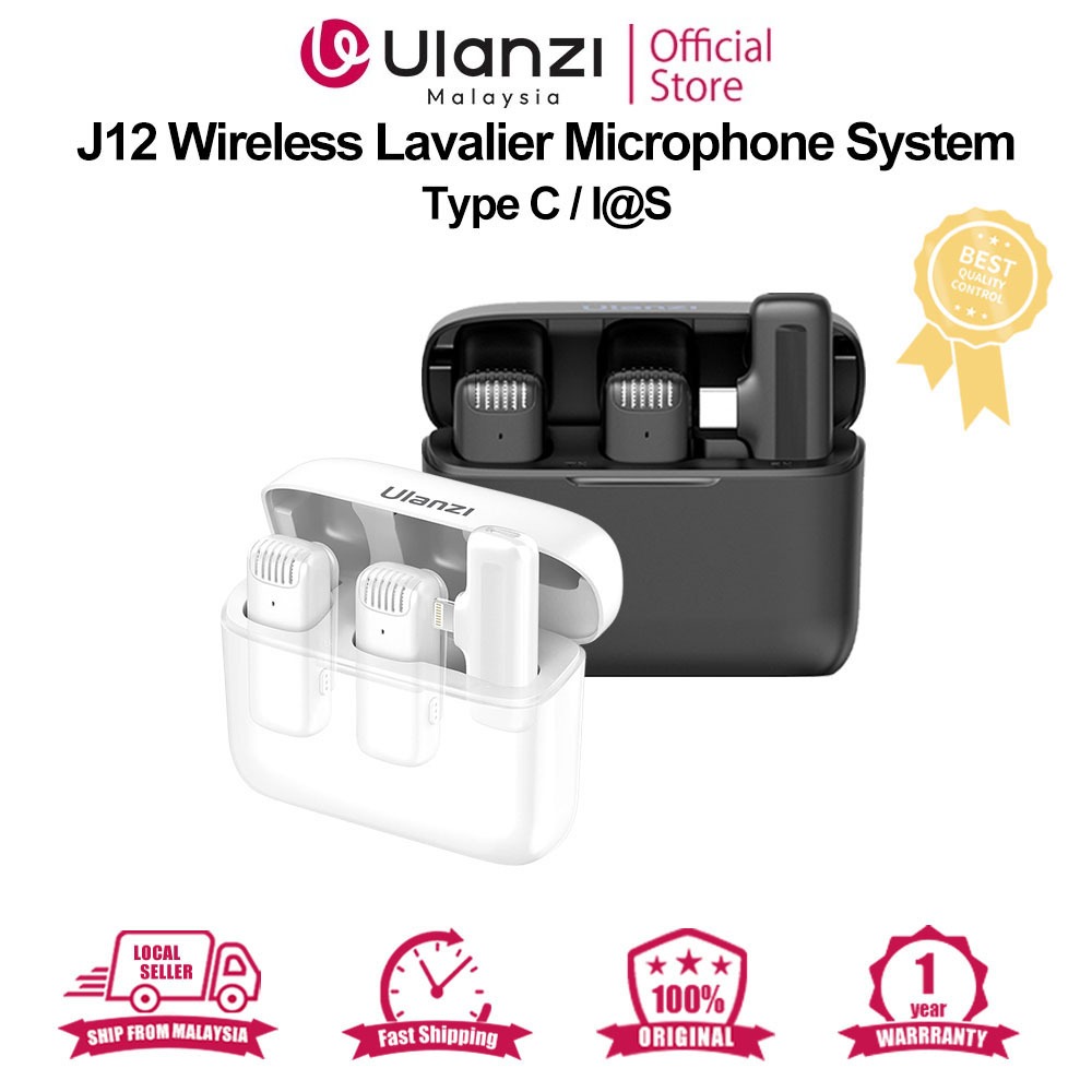 Ulanzi J12 Type C Jack Wireless Lavalier Microphone System | Shopee ...