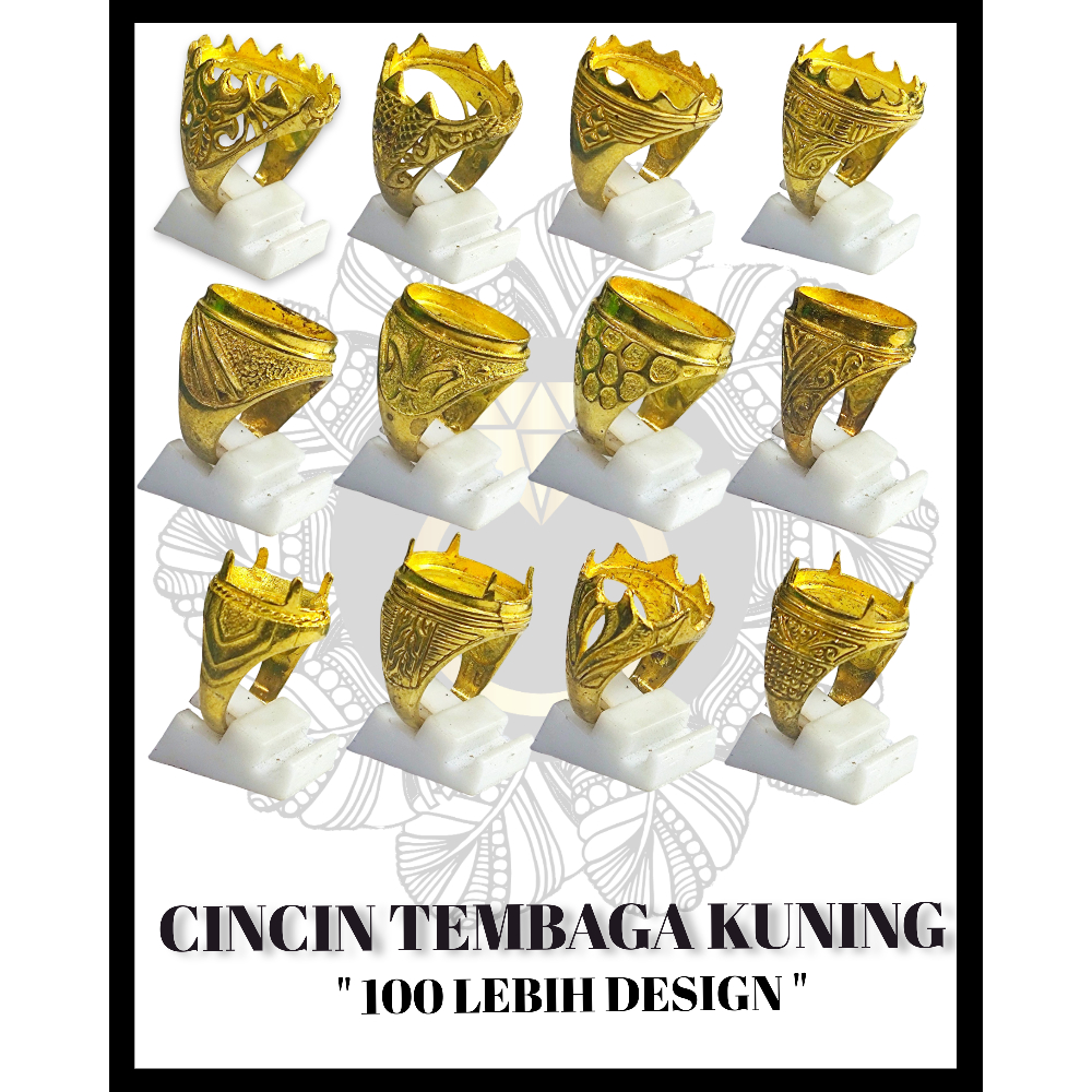 CINCIN TEMBAGA KUNING DESIGN V2 / 50 DESIGN CINCIN / JUAL MURAH / SAIZ ...