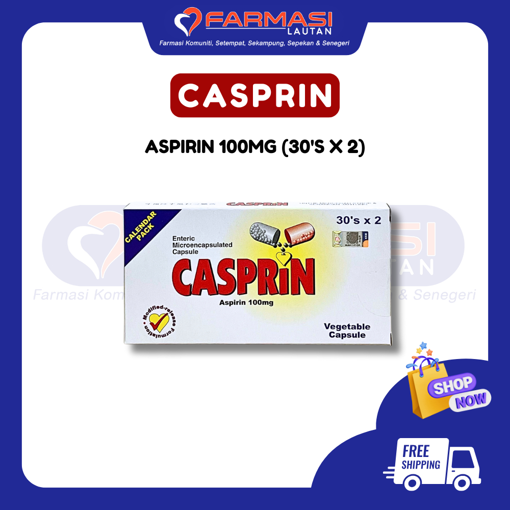 Casprin Aspirin 100mg (2x30's) | Shopee Malaysia