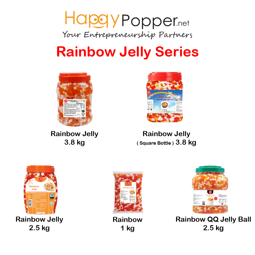 HAPPYPOPPER Coconut Rainbow Jelly Ball Nata De Coco Topping Dessert ...
