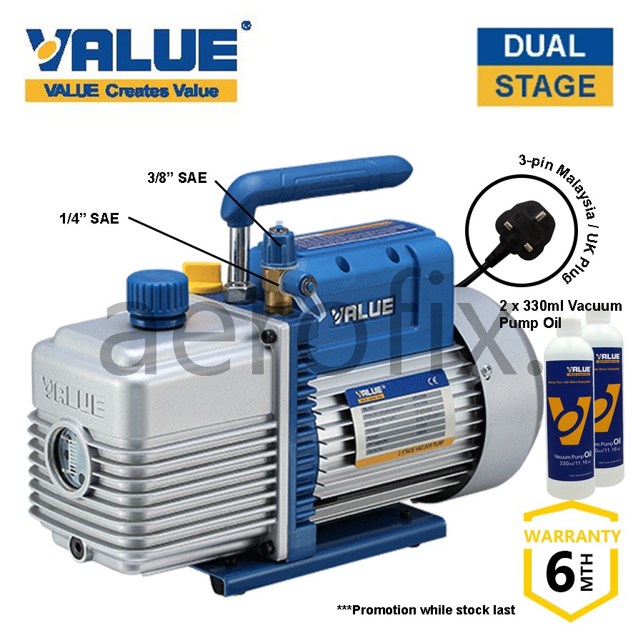 VALUE Air Cond Double (DUAL) Stage Vacuum Pump VE245N (5CFM) / VE260N ...