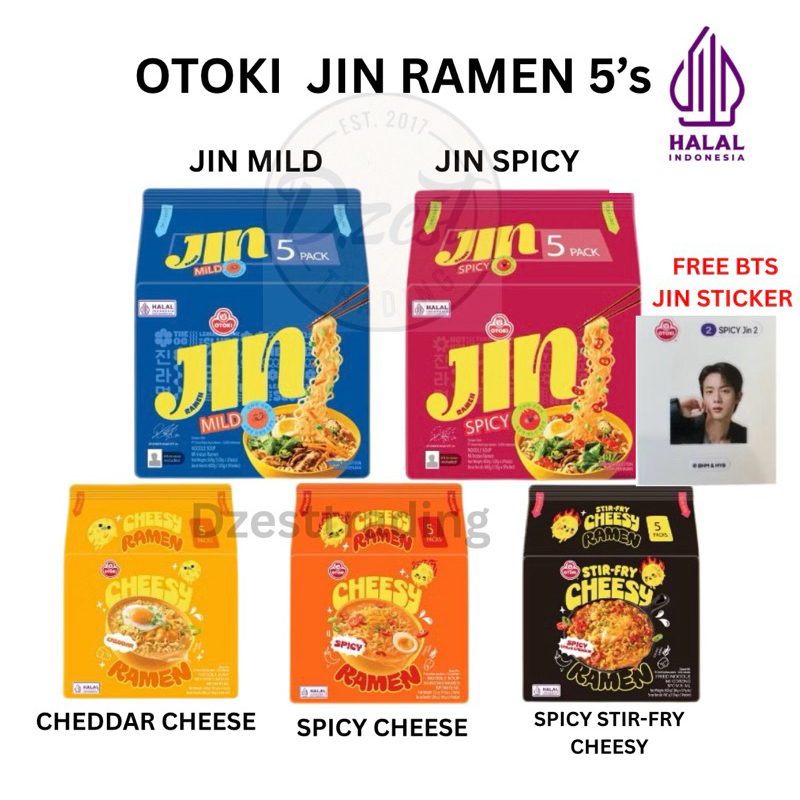[FREE BTS JIN STICKER] Halal Otoki Jin Ramen Spicy /Mild Multipack (120g x 5pack) | Shopee Malaysia