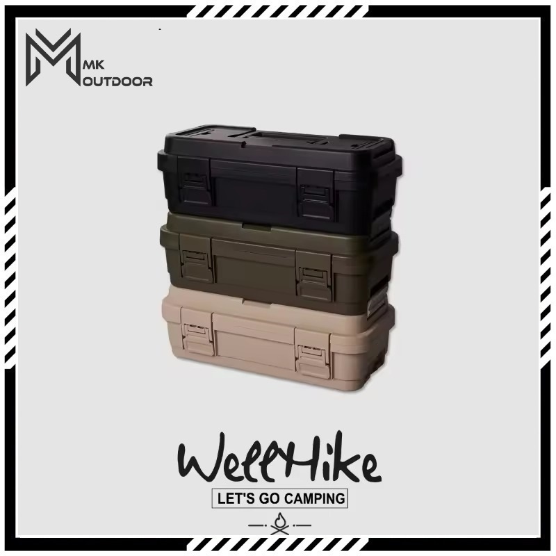 Wellhike Portable outdoor toolbox, multifunctional plastic storage box, camping and fishing ...