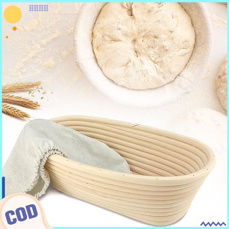 Natural Rattan Banneton/Sourdough Bread proofing Basket with Cloth ...