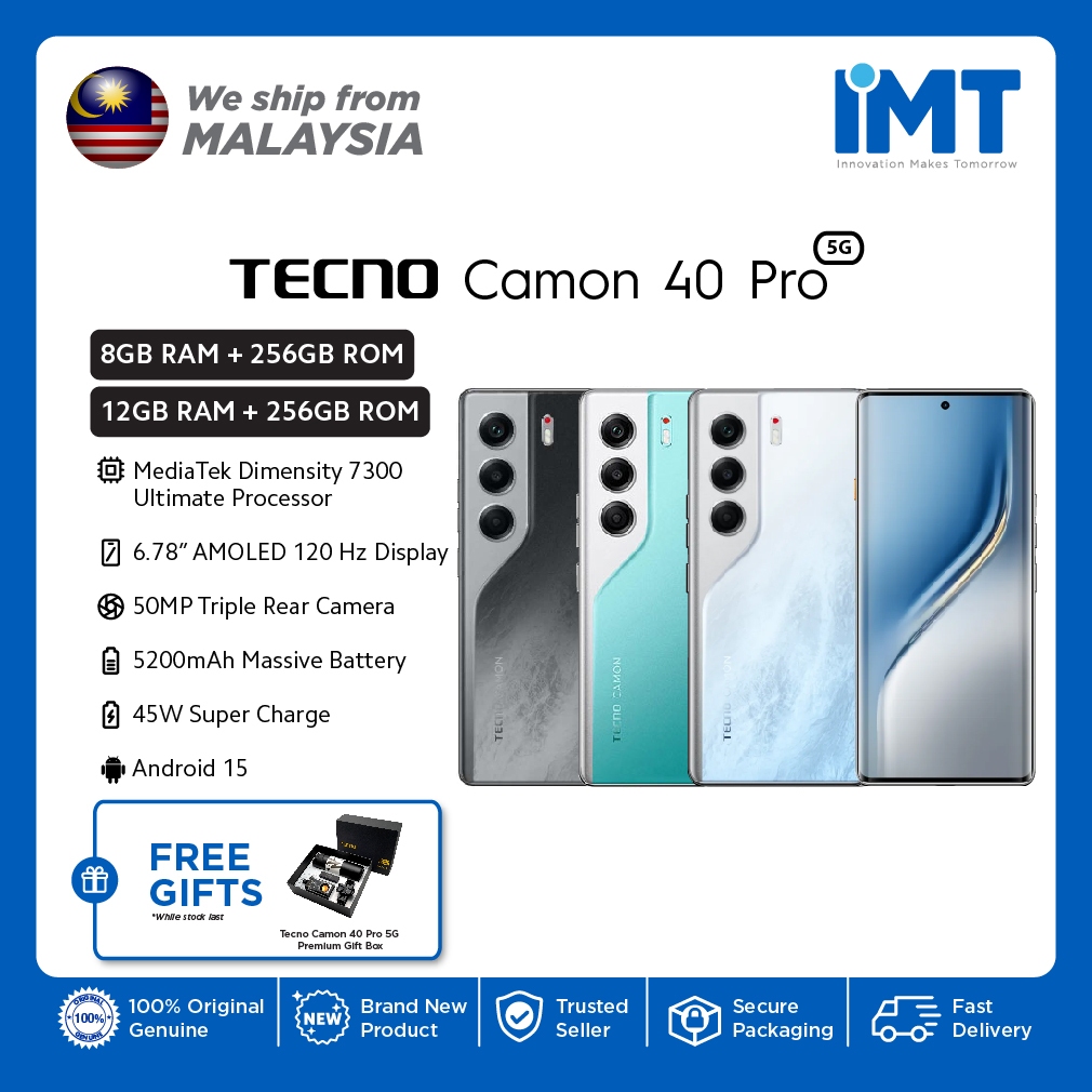 Tecno Camon 40 Pro 5G Smartphone | MediaTek Dimensity 7300 Ultimate | 6.78" AMOLED Display ...
