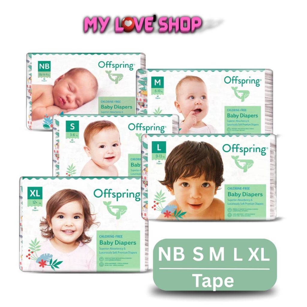 Offspring Fashion Diapers Tape Newborn S M L XL I Baby Diapers | Shopee ...