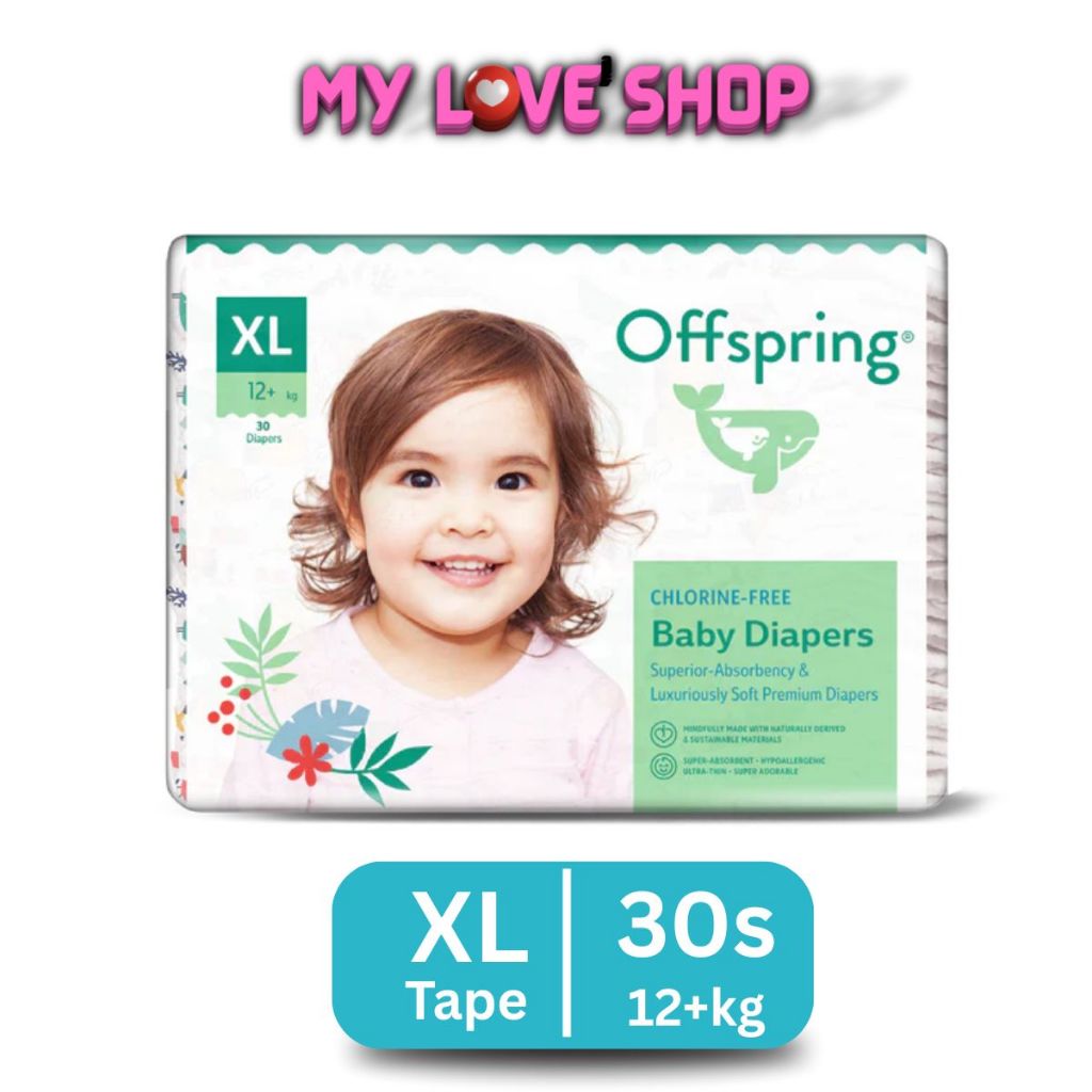 Offspring Fashion Diapers Tape XL 30 ( 12kg+ above I Baby Diapers ...