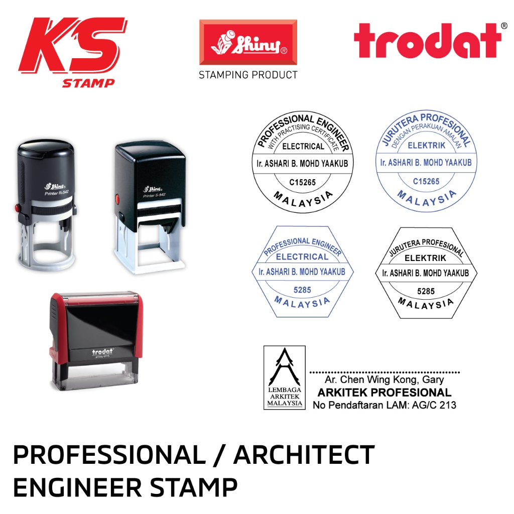 PROFESSIONAL / ARCHITECT ENGINEER STAMP (R-542 / S-542 / 4915) | Shopee ...