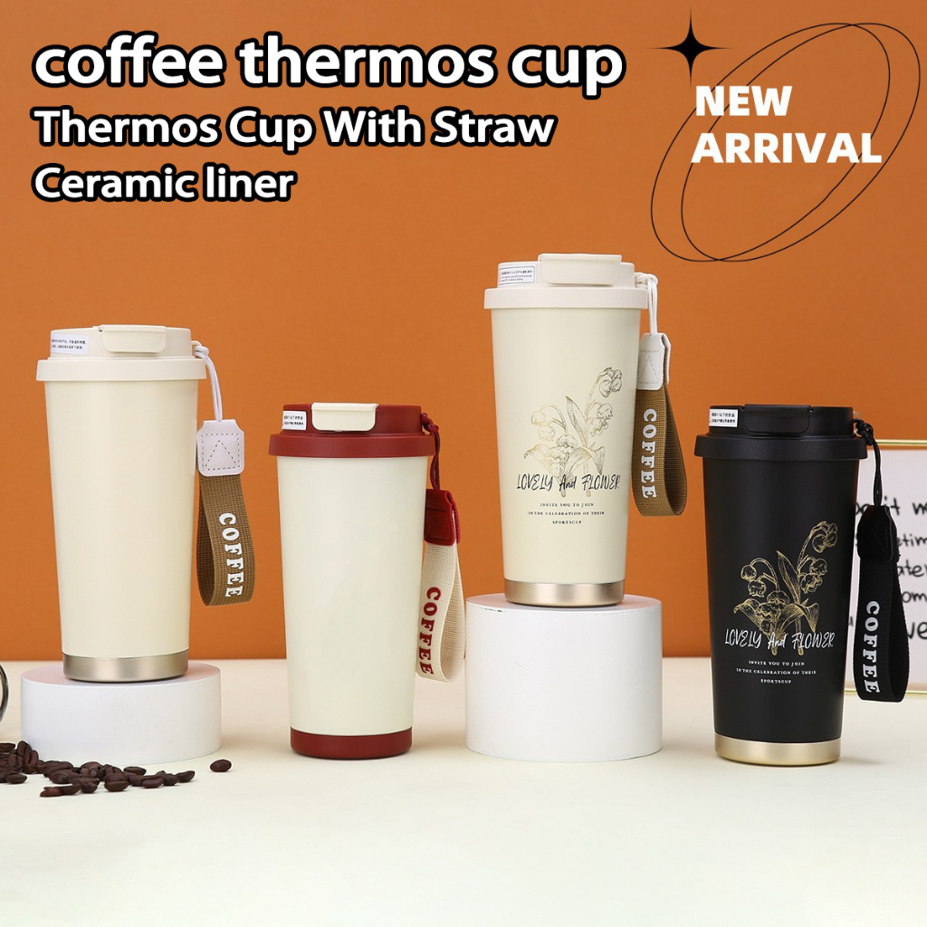 🚚Local Delivery 500ML Ceramic Thermos Tumbler Vacuum Water Bottle ...