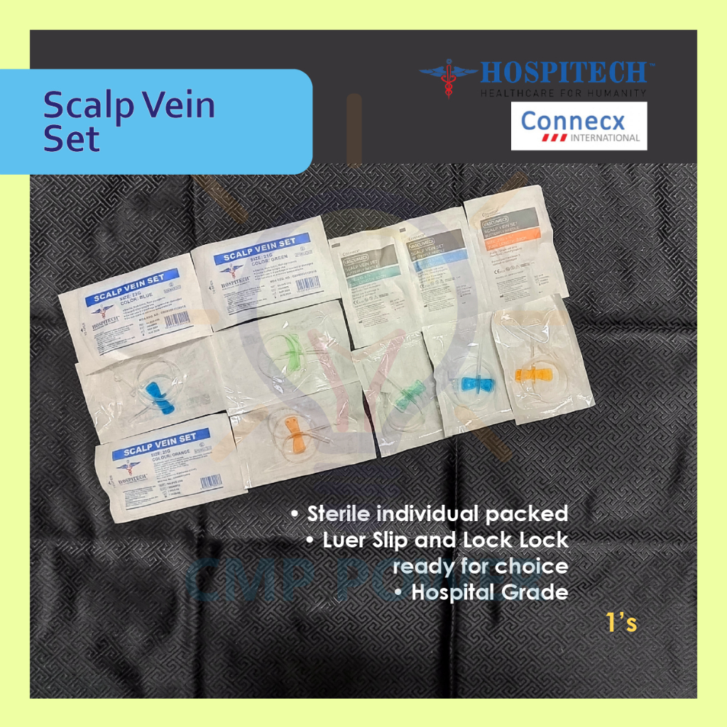 Scalp Vein Set Butterfly Needle 21G 23G 25G Infusion Set Drip Hospitech ...