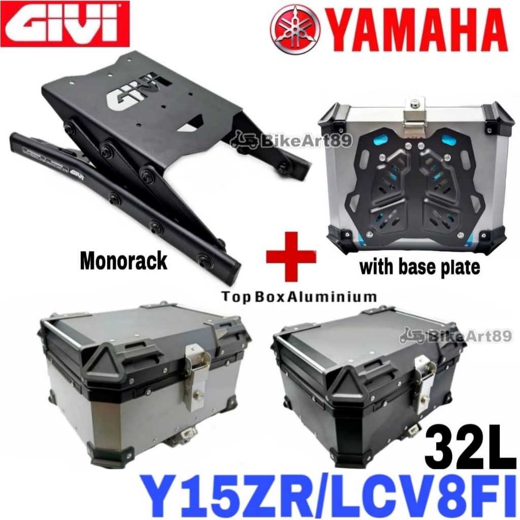 GIVI Monorack Yamaha Y15ZR LC135 V8 FI Top Box Aluminium 32L 32 Liter ...