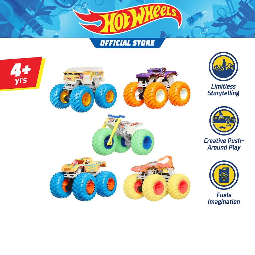 Hot Wheels Monster Truck 1:64 Glow In The Dark - Assorted (JFX08 ...