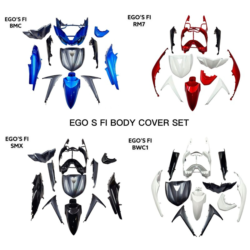 YAMAHA EGO S FI BODY COVER SET M-SEKI YELLOW BLACK RED WHITE BLUE COVER ...