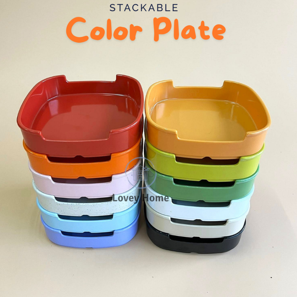 Melamine Stackable Color Plate Square Tray Steamboat Dish Hotpot Food ...