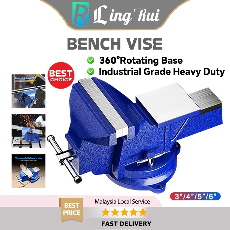 【Ready Stock】3"4"/5"/6" Heavy Duty Clamp Bench Vise Clamp Tool Grafting Tool Set 360° Swivel ...