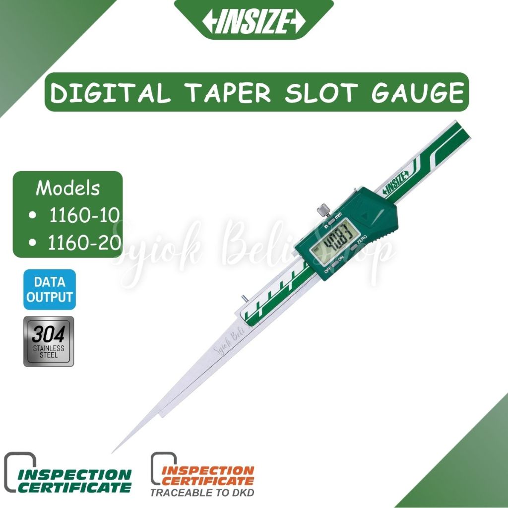 INSIZE Digital Taper Gage Slot Gauge 1160-10 / 1160-20 (Range 0.2mm ...
