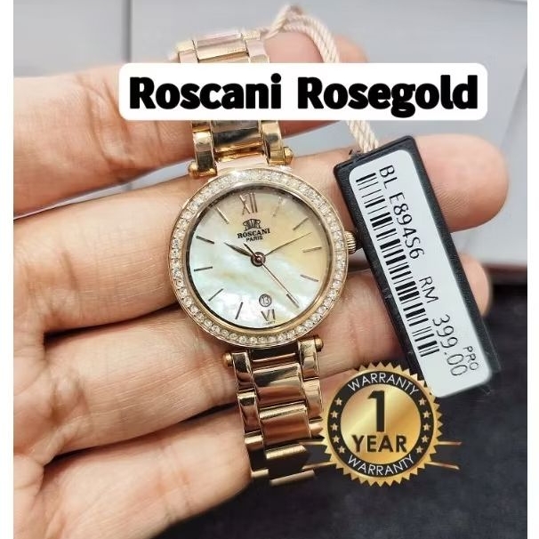 Roscani Rosegold Jam Perempuan Jam Hadiah Jam Manik Quartz | Shopee ...