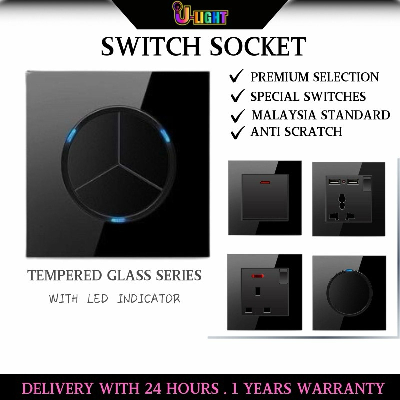 READY STOCK / Switch Scoket/Tempered Glass/Suis Plug /Plug usb/Type-c ...