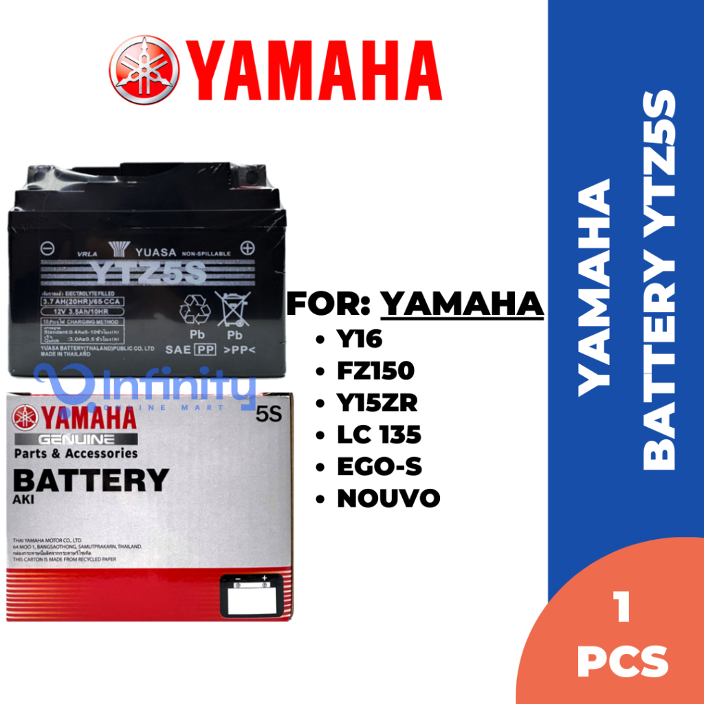 YAMAHA Battery (YTZ5S) For Lc135/ Y15zr/ Y16/ Fz150 / Ego-S /Avantiz ...