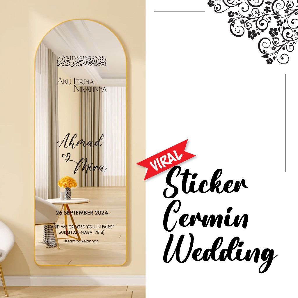 STIKER CERMIN WEDDING / WELCOME BOARD STICKER / STIKER SAHAJA | Shopee ...