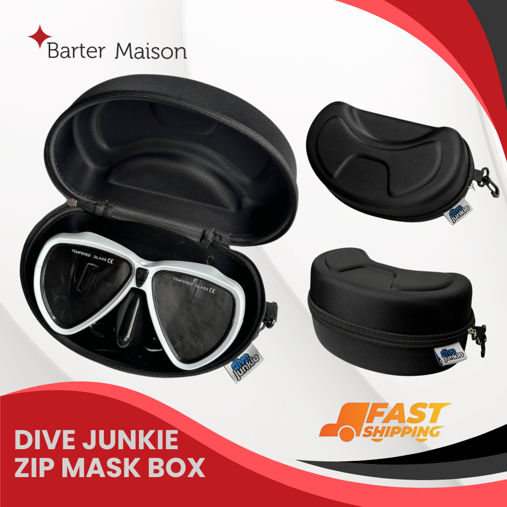 Dive Junkie Zipper Scuba Diving Mask Box - Hard Case with Hook Buckle ...