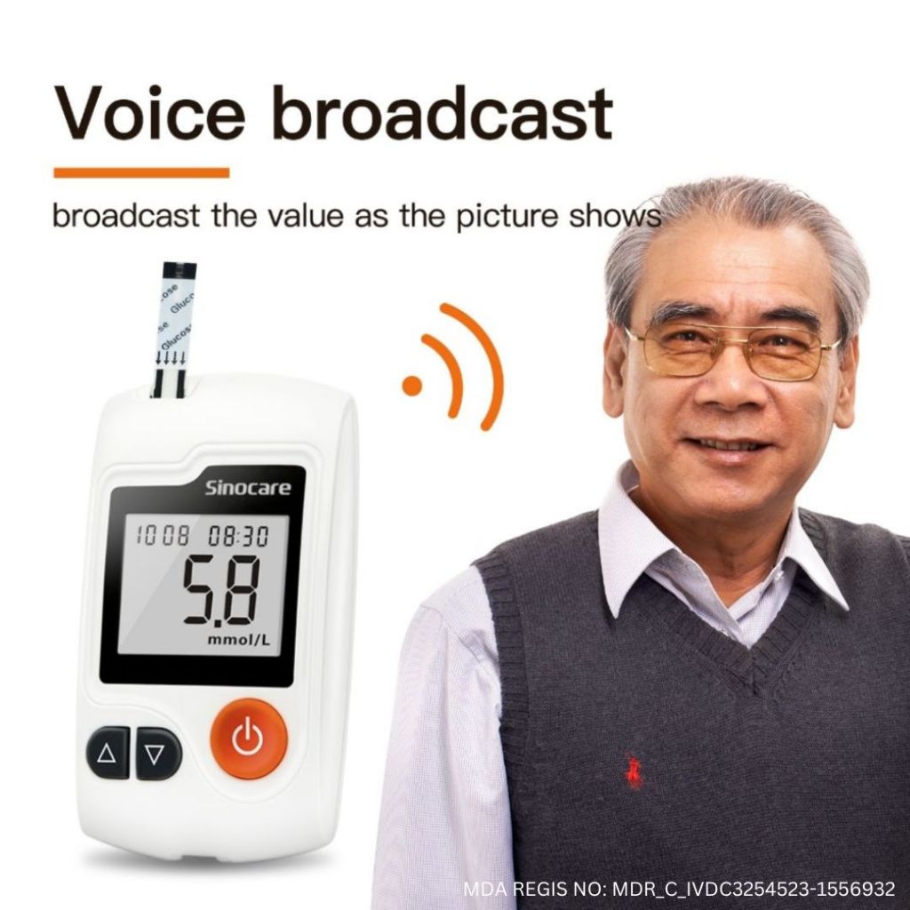 Sinocare GA-3 Mesin Cek Gula Blood Glucose Meter Alat Kencing Manis ...