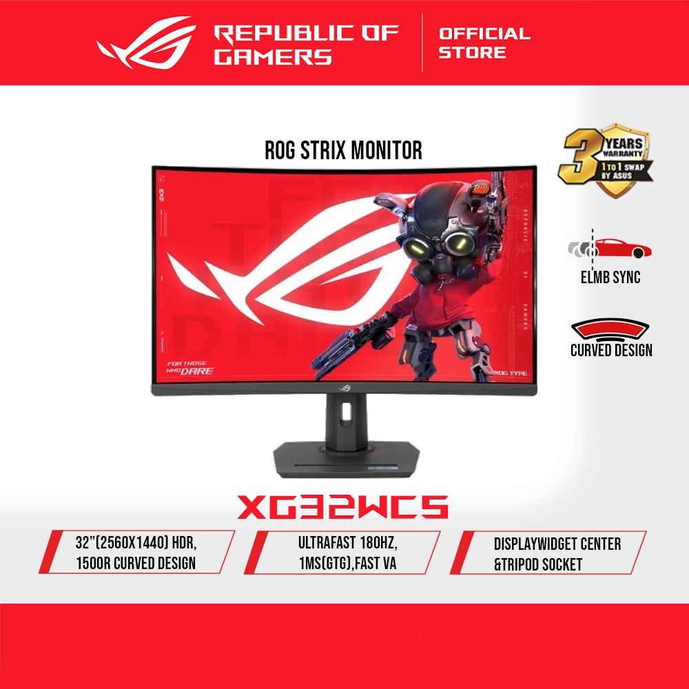 ASUS ROG Strix XG32WCS USB Type-C Gaming Monitor – 32-inch (31.5 ...