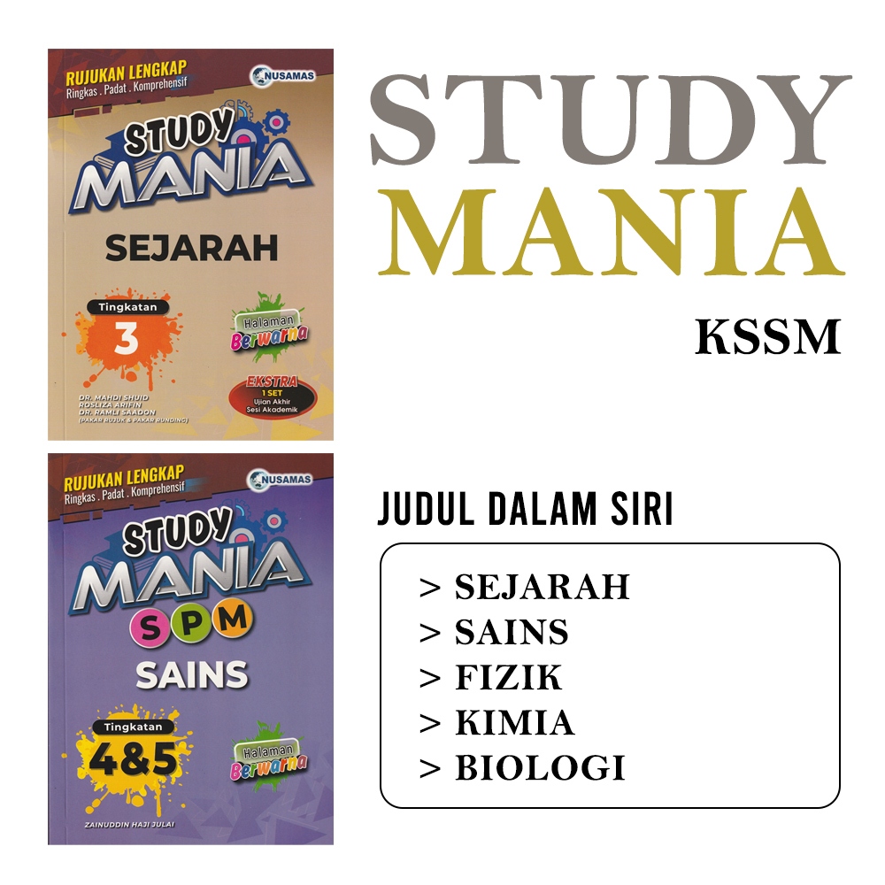 NUSAMAS | BUKU REFERENSI | KSSM - STUDY MANIA ( TINGKATAN 1 - 5 ...