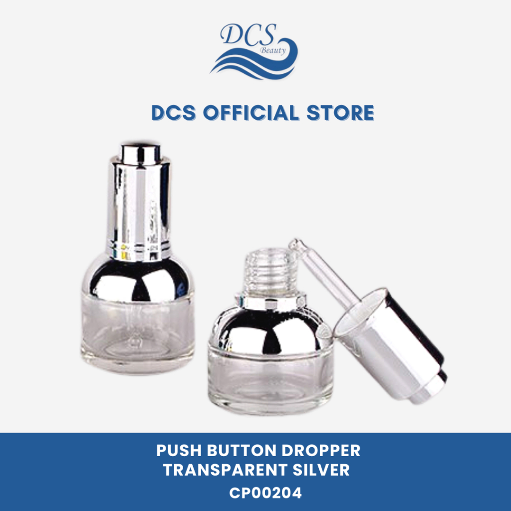 Push Button Dropper, Transparent Silver - 20ml ( READY STOCK ) | Shopee ...