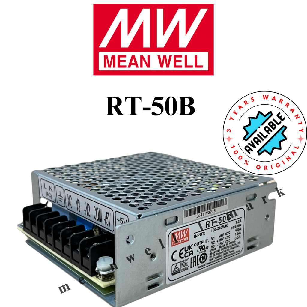 Mean Well RT-50B 50W 5V 5A & 12V 2.5A & -12V 2A Triple Output Switching Power Supply | 3 Years ...