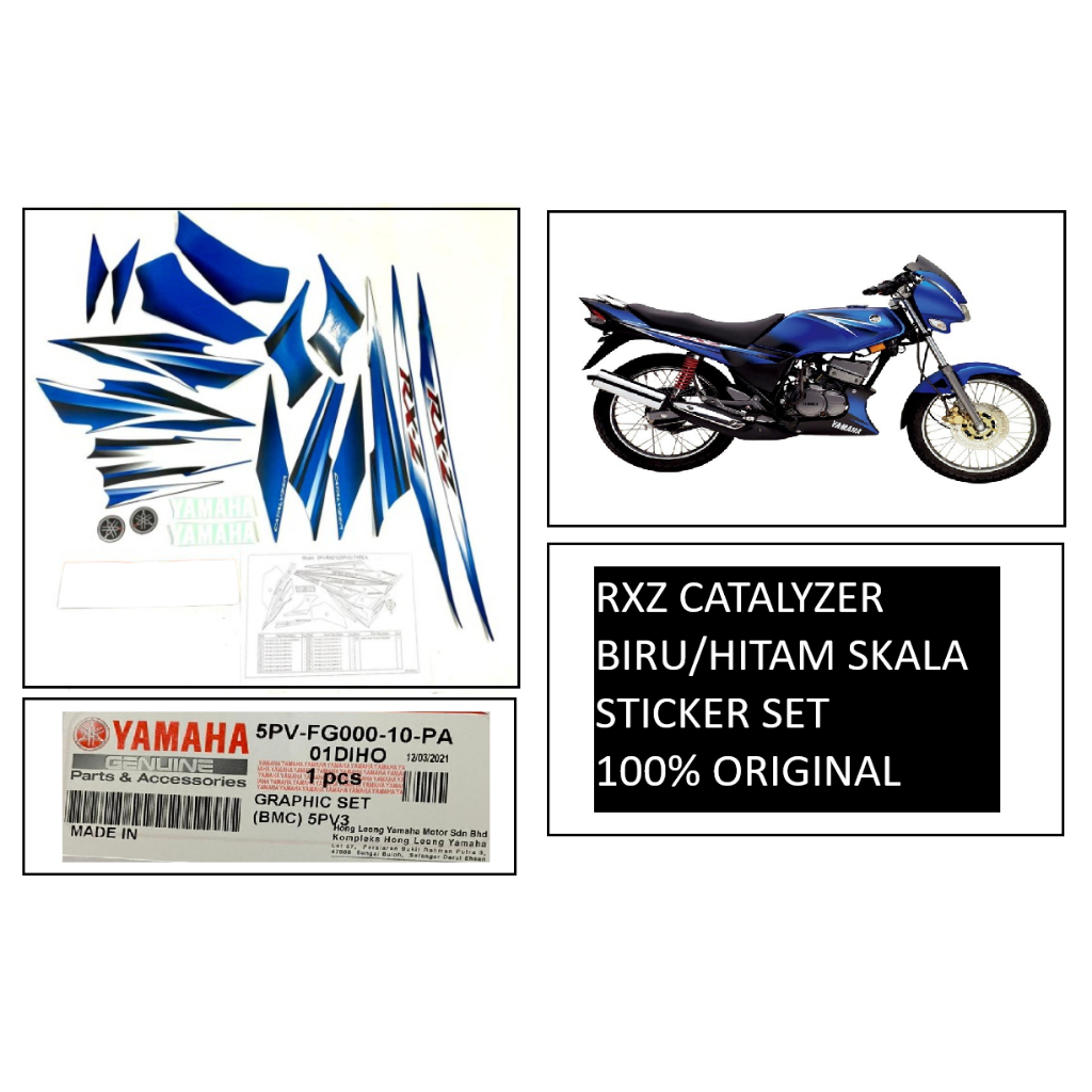 RXZ CATALYZER 100% ORIGINAL STICKER SET UNTUK COVER SET (HITAM SKALA ...